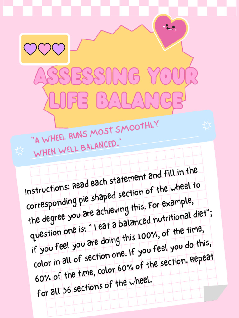 Life Balance Assessment Guide | PDF | Feeling | Social Psychology