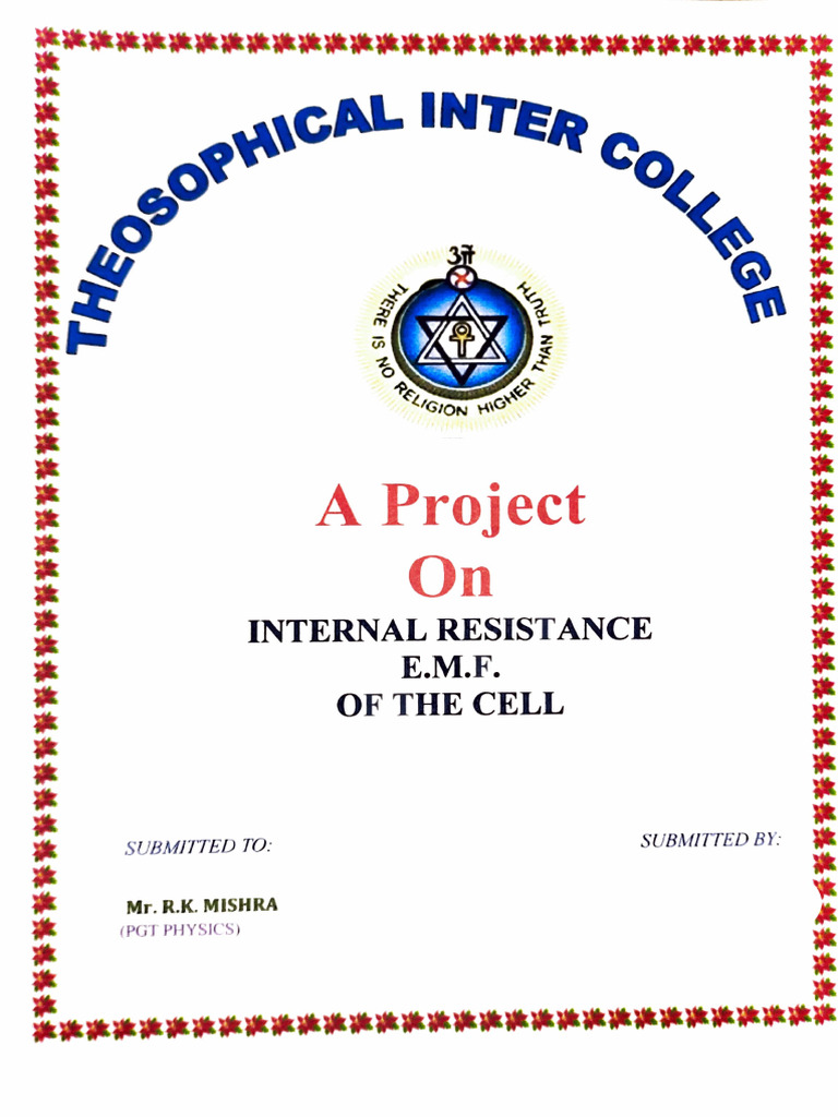 To Study Various Factors On Which The Internal Resistance of A Cell ...