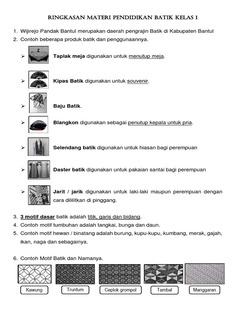 Latihan Soal STS Batik | PDF | Griya & Taman