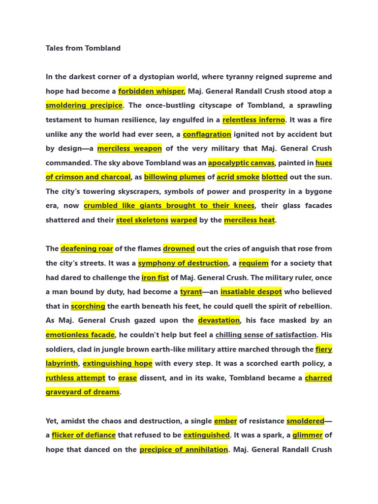 Dystopian Fire and Resistance in Tombland | PDF