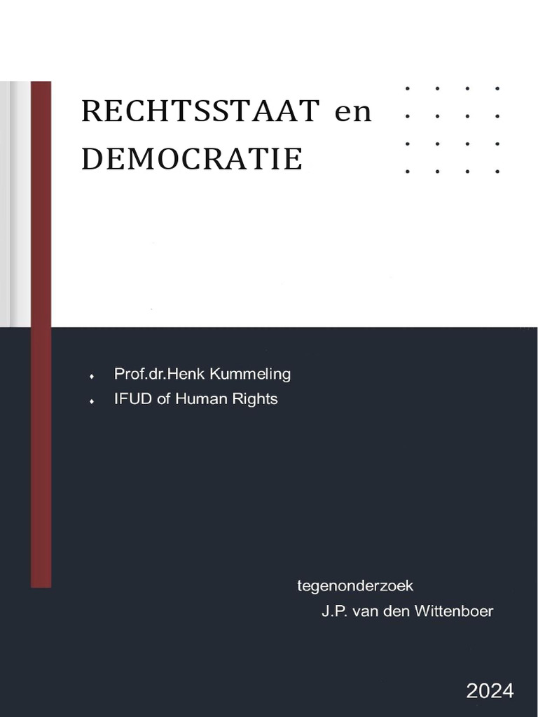 Rechtsstaat en Democratie Tegenonderzoek | PDF