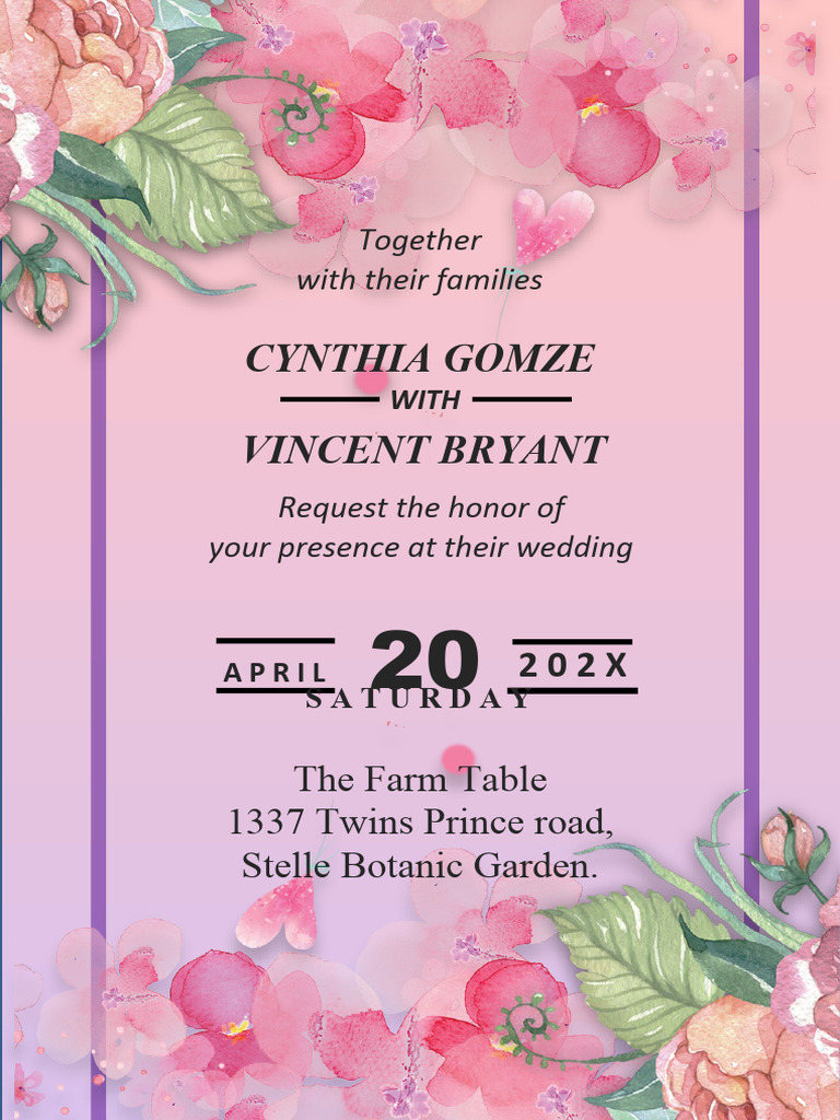 Flowers Wedding Invitation-WPS Office | PDF