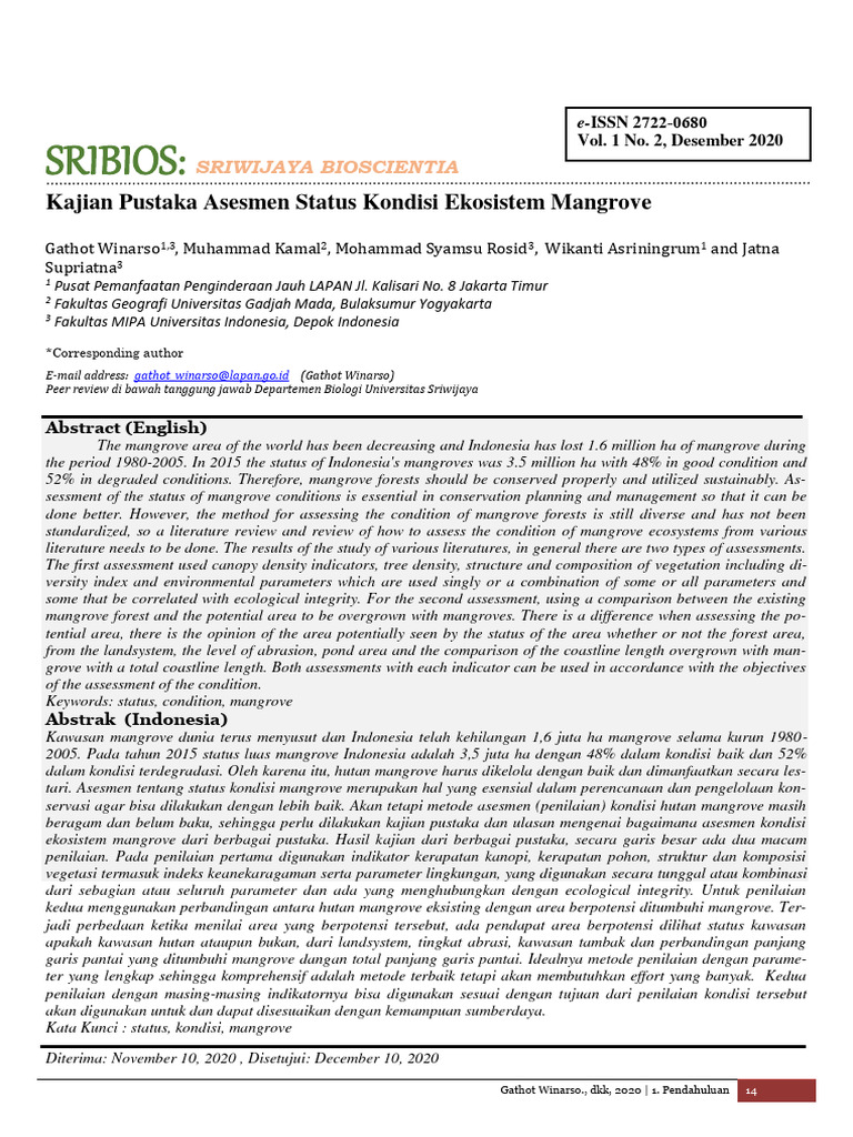Adminbiovalentia,+4 +Gathot+Et+Al,+2020 | PDF | Ecological Restoration ...