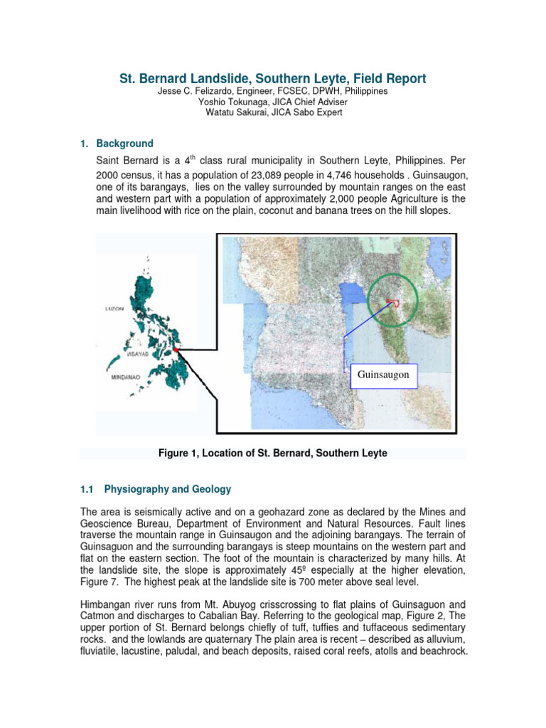 St. Bernard Landslide Field Report | PDF | Landslide | Sedimentary Rock