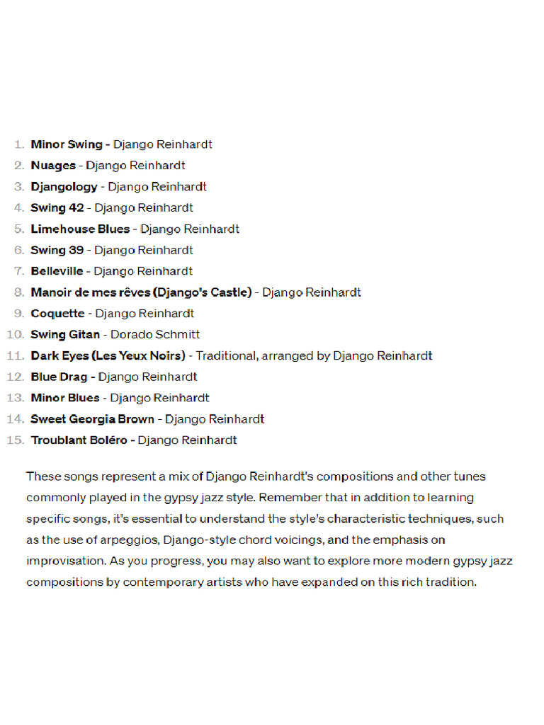 Gypsy Jazz Reps | PDF