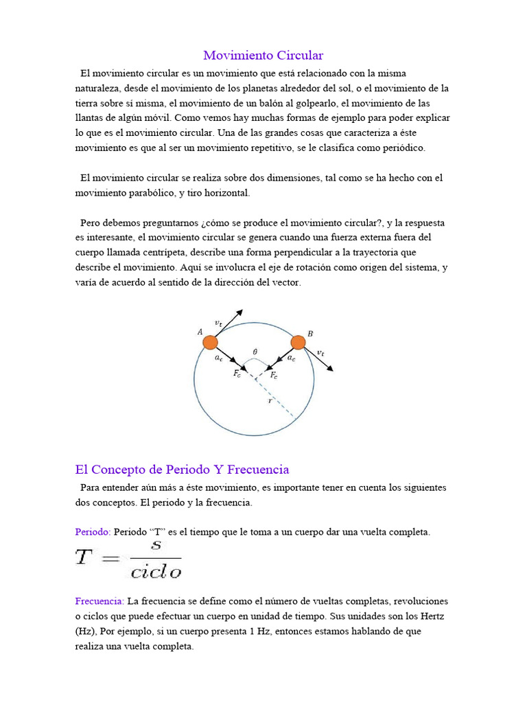 Movimiento Circular | PDF | Velocidad | Aceleración