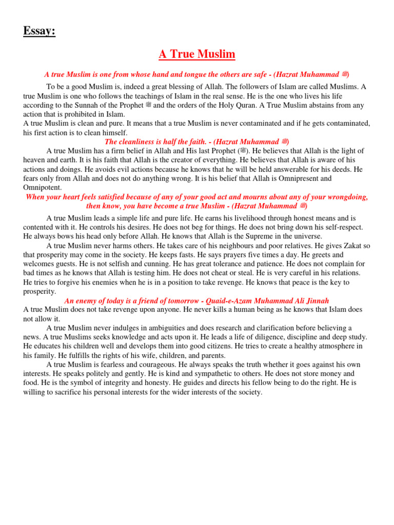 A True Muslim | PDF | Muhammad | Allah