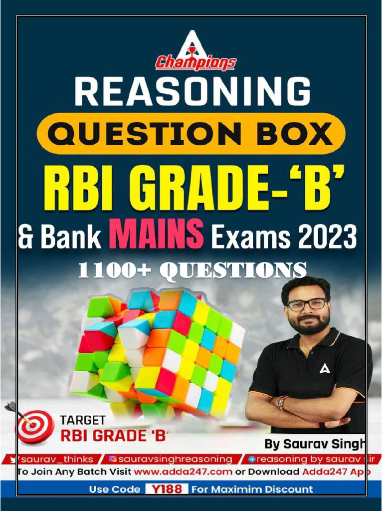 Seating Arrangement & Puzzle (PDF) - RBI Grade 'B' | PDF | Blue | Color