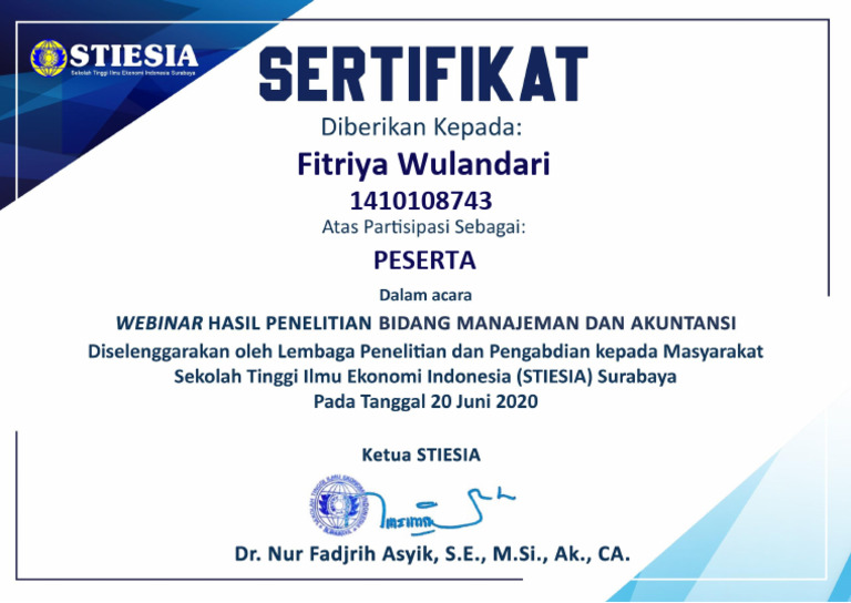 Sertifikat Webinar | PDF