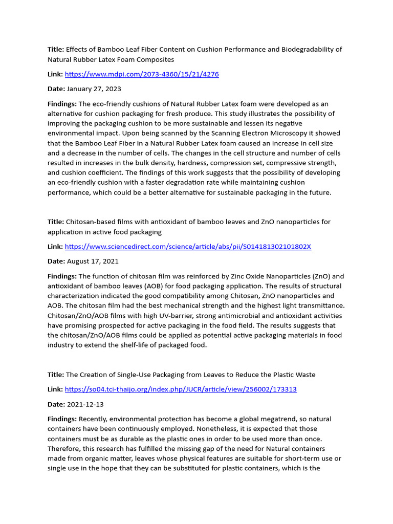 Bamboo Rrls | PDF | Zinc Oxide | Secondary Sector Of The Economy