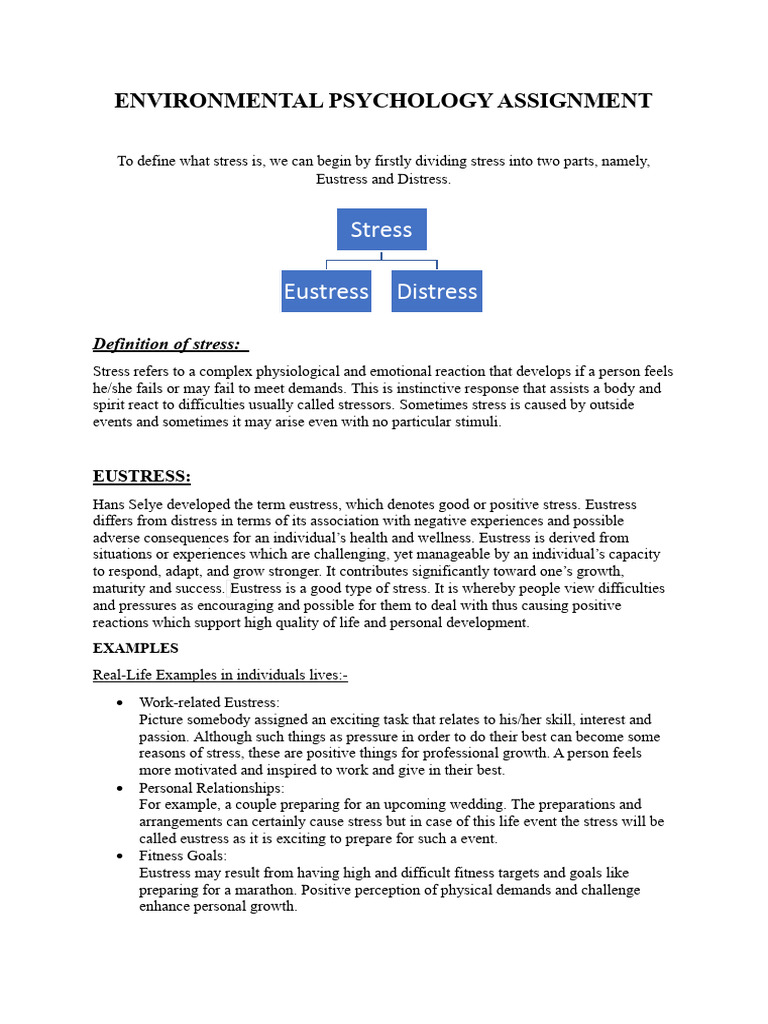 Environmental Psych and Stress | PDF | Stress (Biology) | Psychology