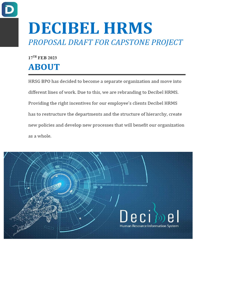 Decibel HRMS Capstone Draft | PDF | Goal | Change Management