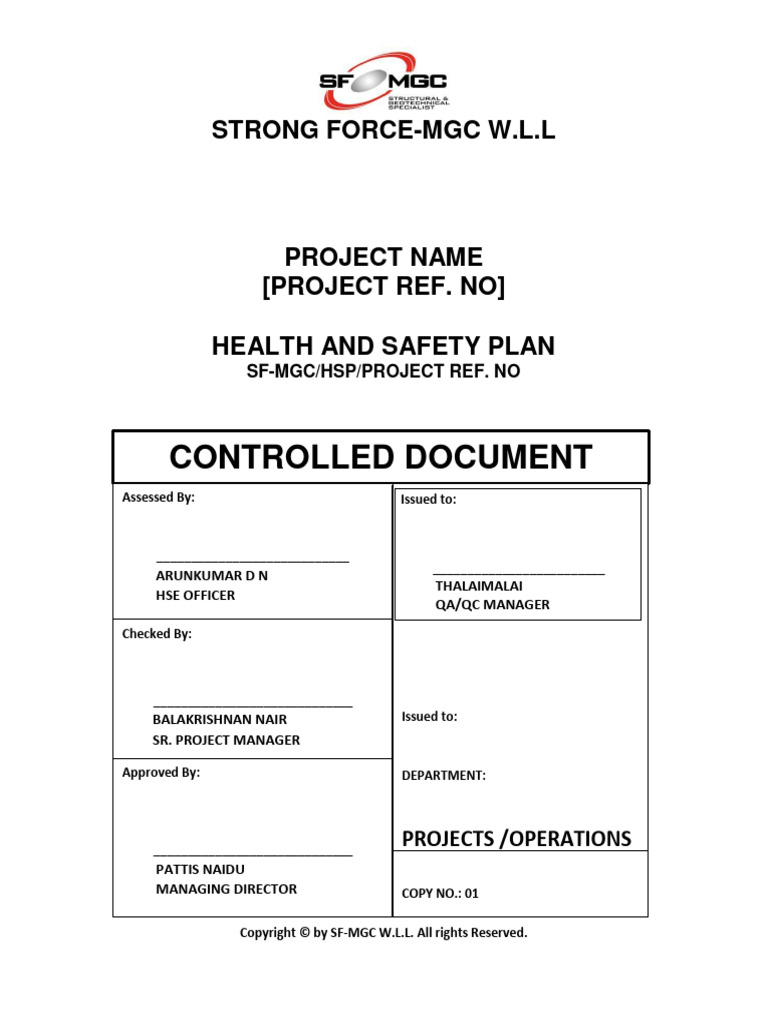 Hse Plan - SFMGC | PDF | Occupational Safety And Health | Safety Hse Plan - SFMGC | PDF | Occupational Safety And Health | Safety
