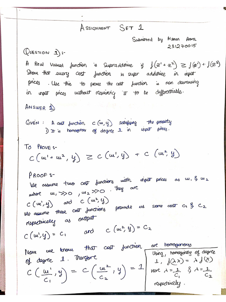 Micro Assignment 1 | PDF