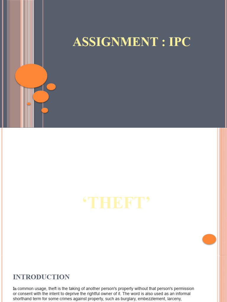 Ipc Assignment | PDF | Theft | Robbery