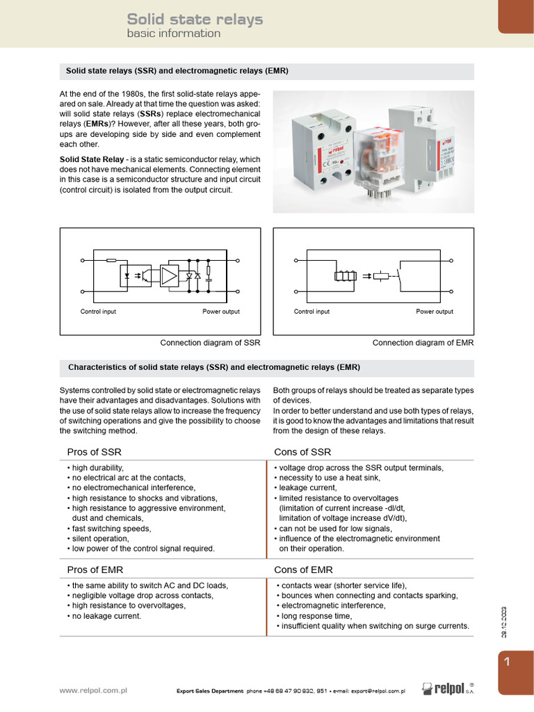 Solid State Relays: Benefits & Selection Guide | PDF | Relay | Switch