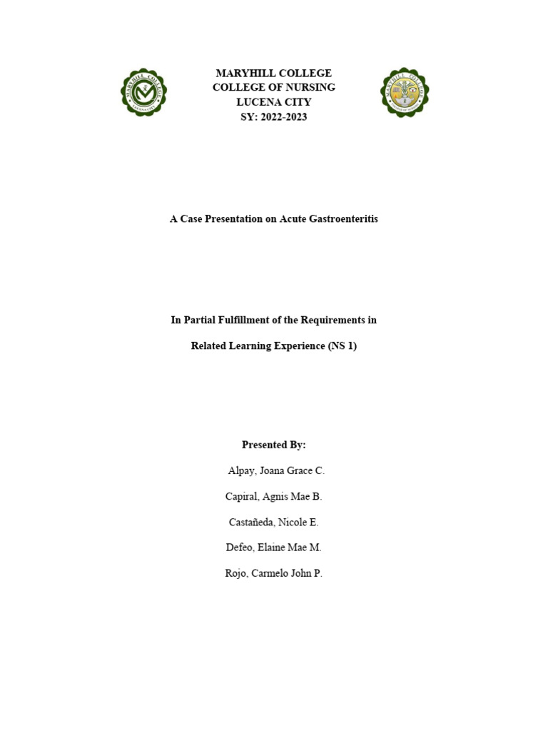 NS1 Case Pres | PDF | Digestion | Large Intestine