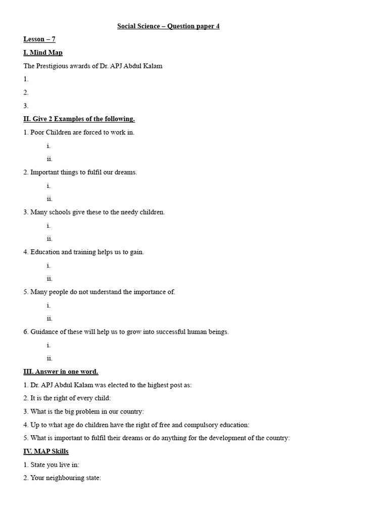 Social Science - Question Paper 4 | PDF | Career & Growth | Wellness