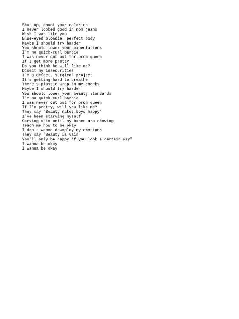 Beach Bunny - Prom Queen Lyrics | PDF | Wellness | Lifestyle