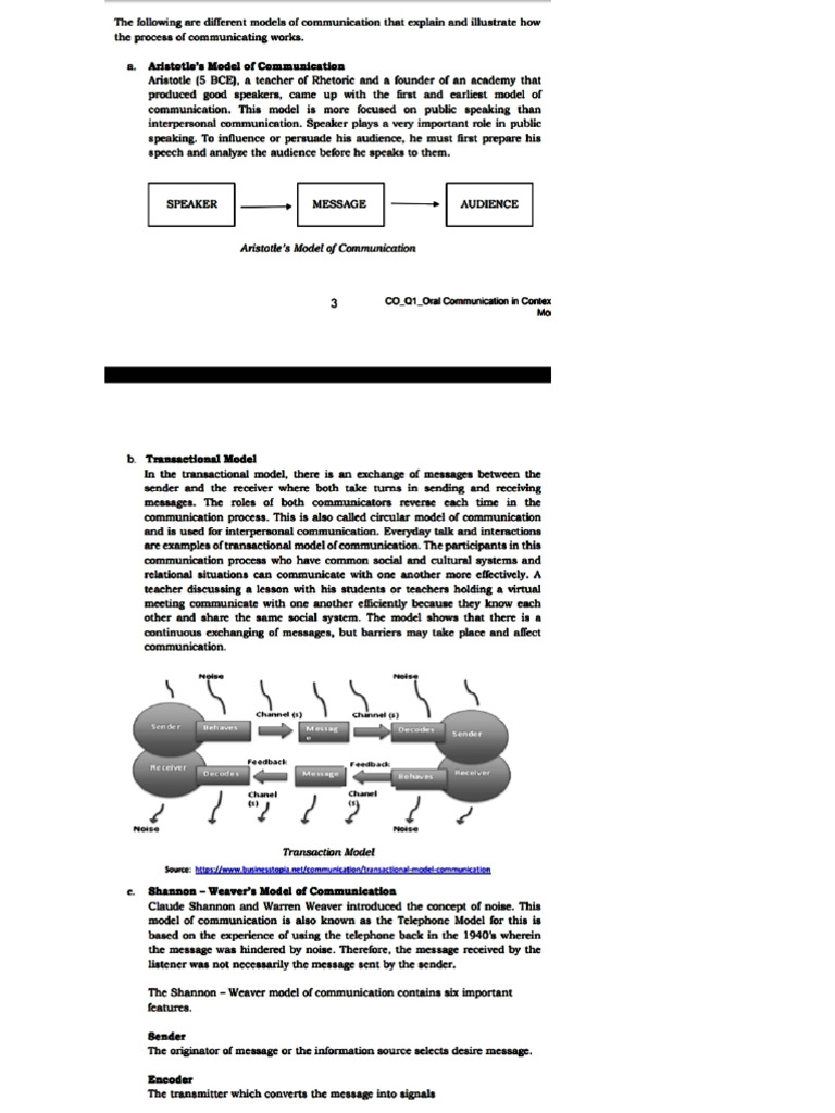 Models of Communication | PDF