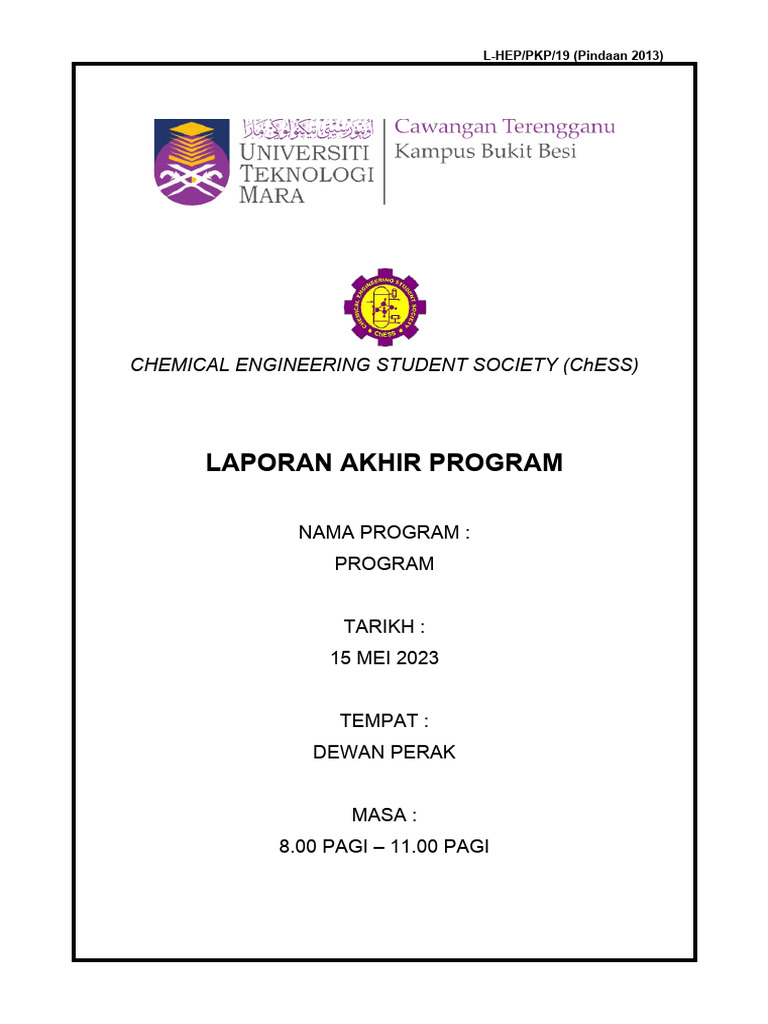 Template - Laporan Akhir Program (Full) | PDF