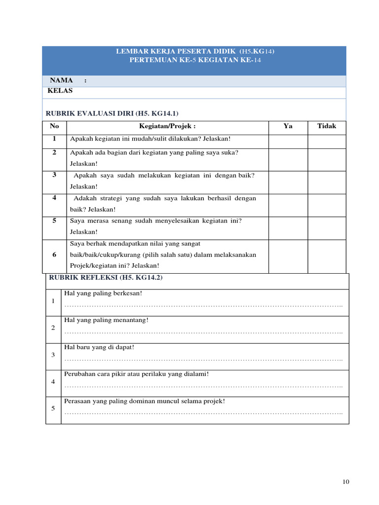 LKPD MODUL Refleksi&Evaluasi | PDF | Karier & Perkembangan