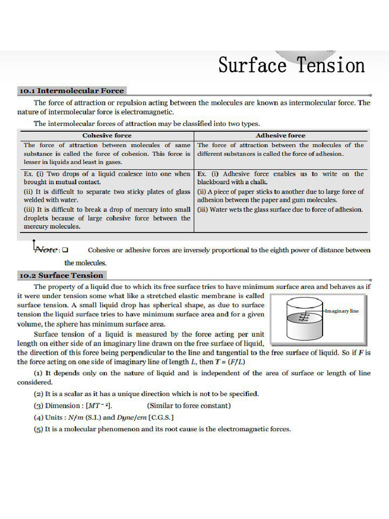 Surface Tension | PDF