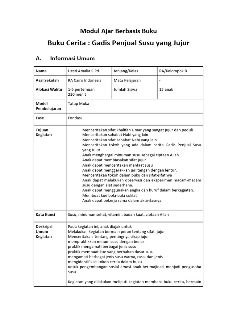 Modul Ajar Ra Baru Pdf