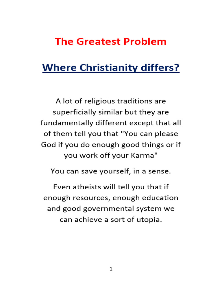 The Greatest Problem - 2nd Booklet | PDF | Eternal Life (Christianity ...