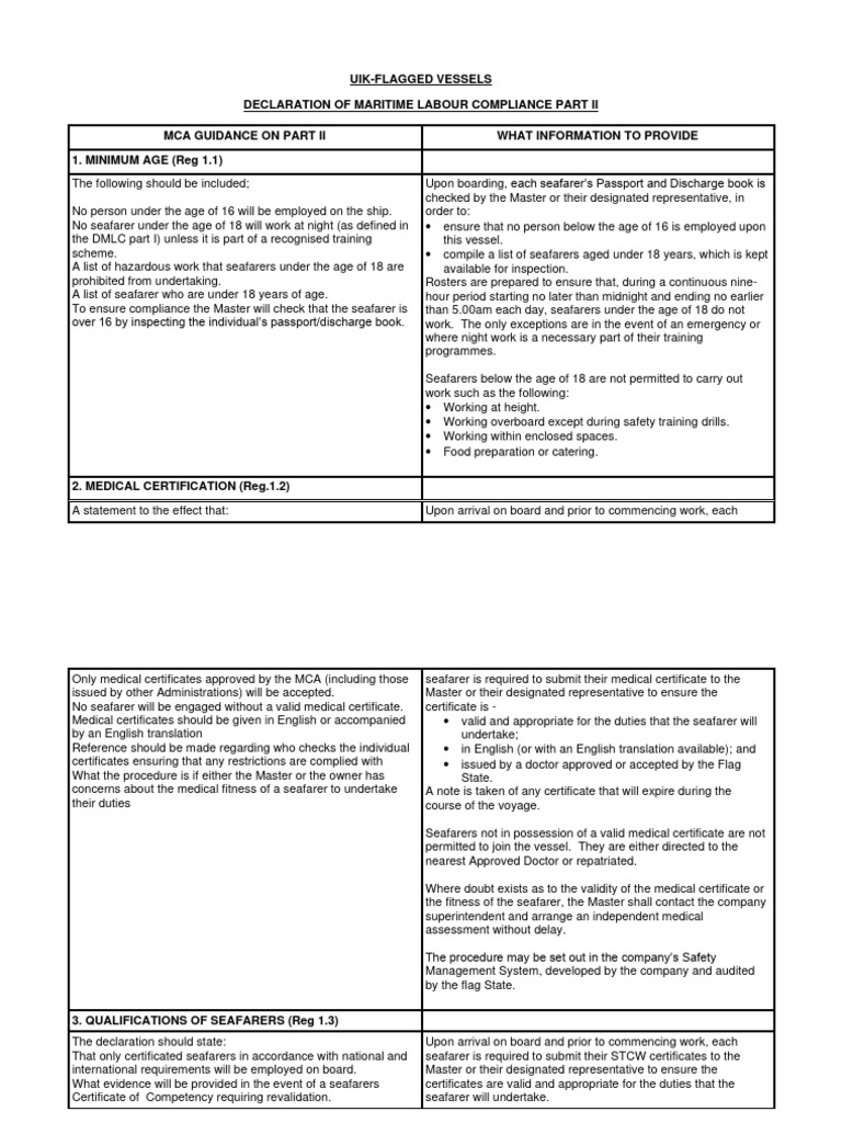 Maritime Labour Compliance Guide | PDF