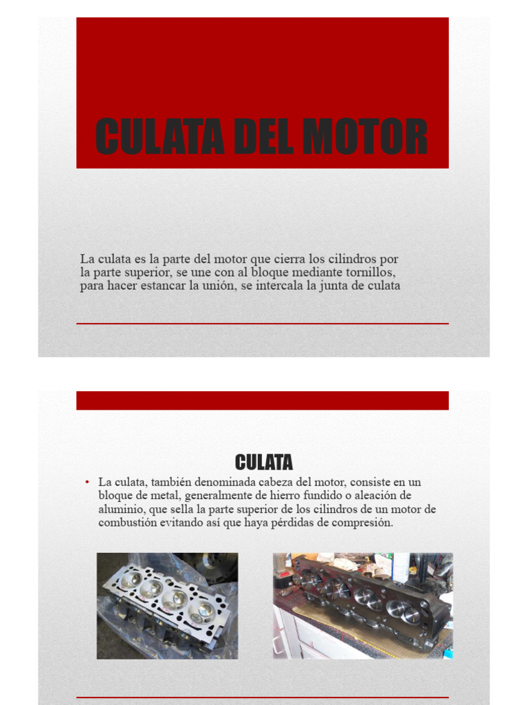 Culata Motor - Estructura y Diagnosis | PDF | Motor de combustión ...