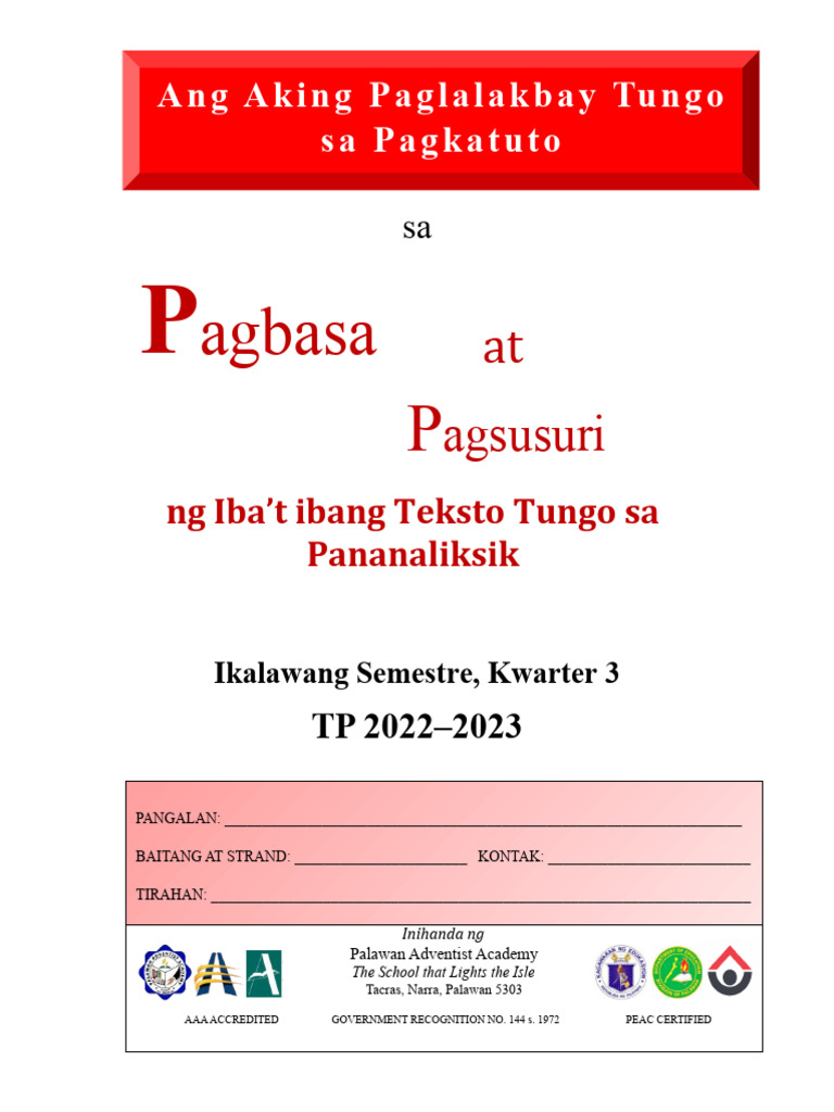 Module Pagbasa at Pagsusuri Q.3 | PDF