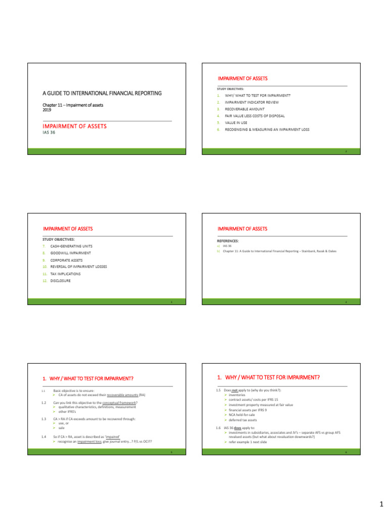 SLIDES - Impairment of Assets | PDF | Goodwill (Accounting) | Fair Value