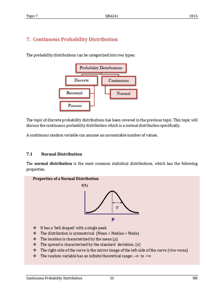 Topic 6 Normal Probability | PDF | Probability Distribution | Normal Distribution