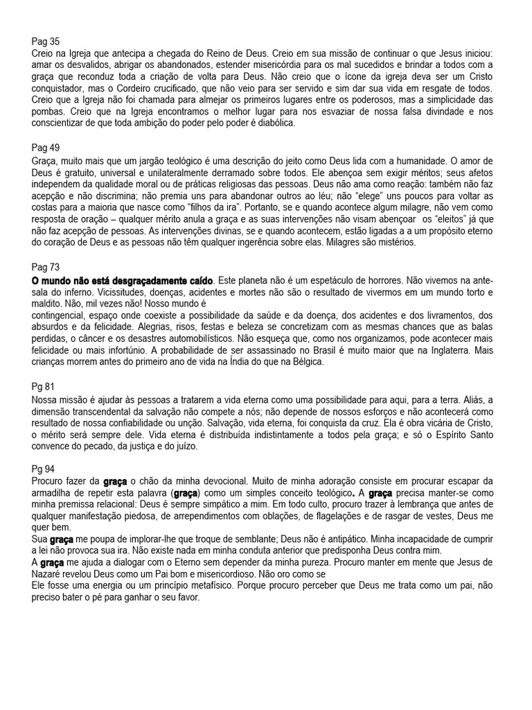 A Graça e a Missão da Igreja | PDF | Graça no cristianismo | Deus