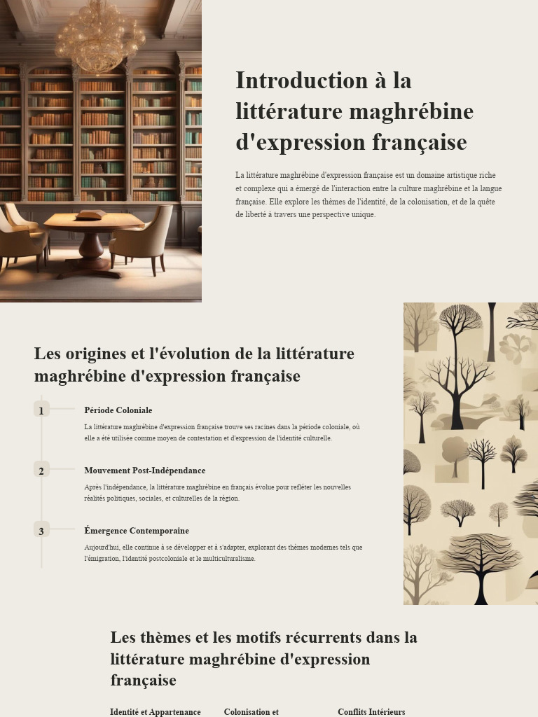Introduction A La Litterature Maghrebine Dexpression Francaise | PDF ...