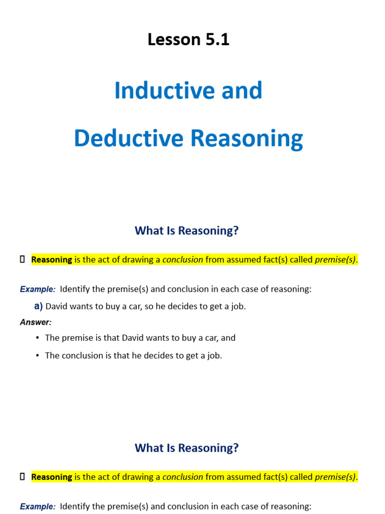 Reasoning Skills for Students | PDF | Deductive Reasoning | Inductive Reasoning