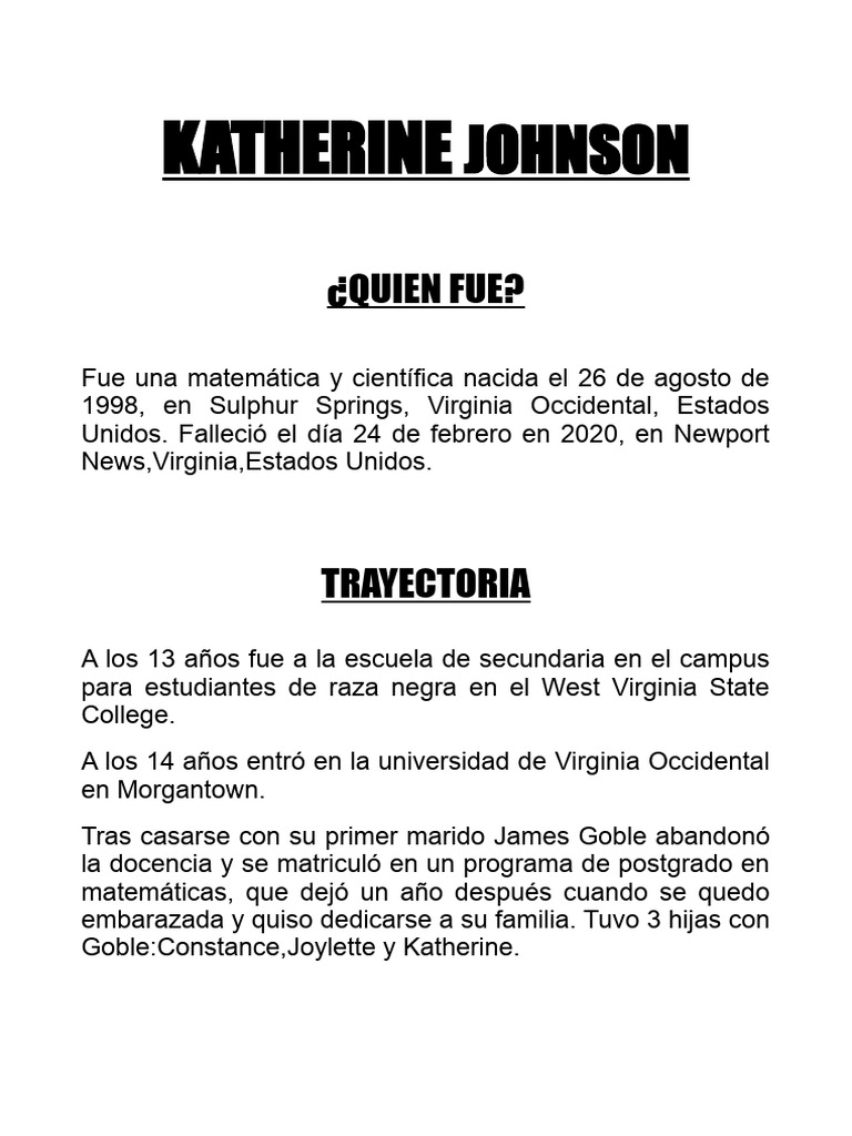 Katherine Jhonson | PDF