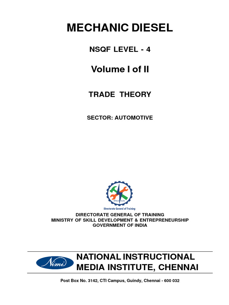 ITI Mechanic Diesel Trade Theory Guide | PDF | Screw | Series And ...