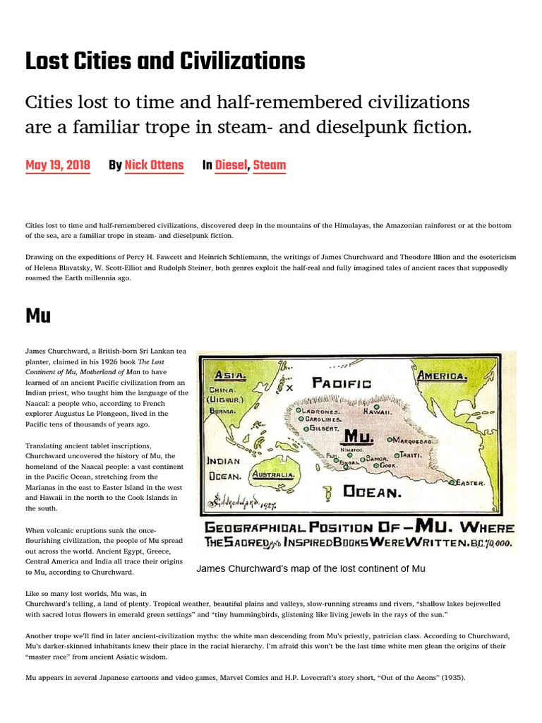 Lost Cities and Civilizations | PDF | Atlantis