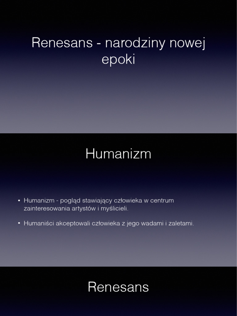 Renesans - Narodziny Nowej Epoki | PDF