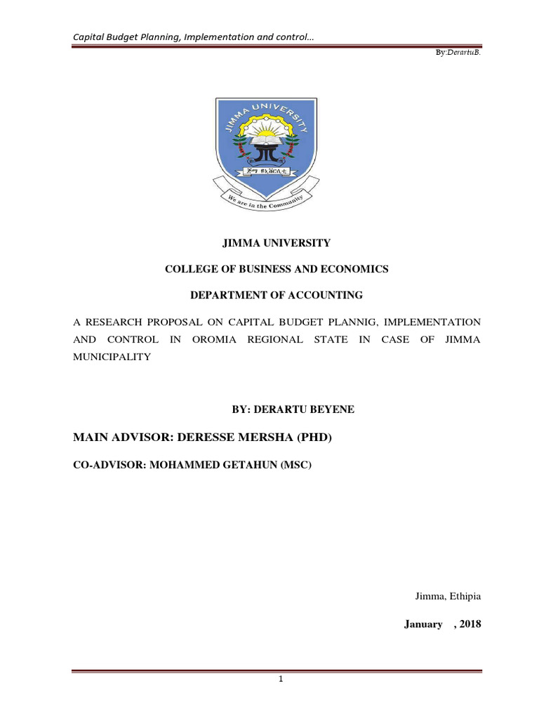 Derartu Proposal Final | PDF | Policy | Government Budget