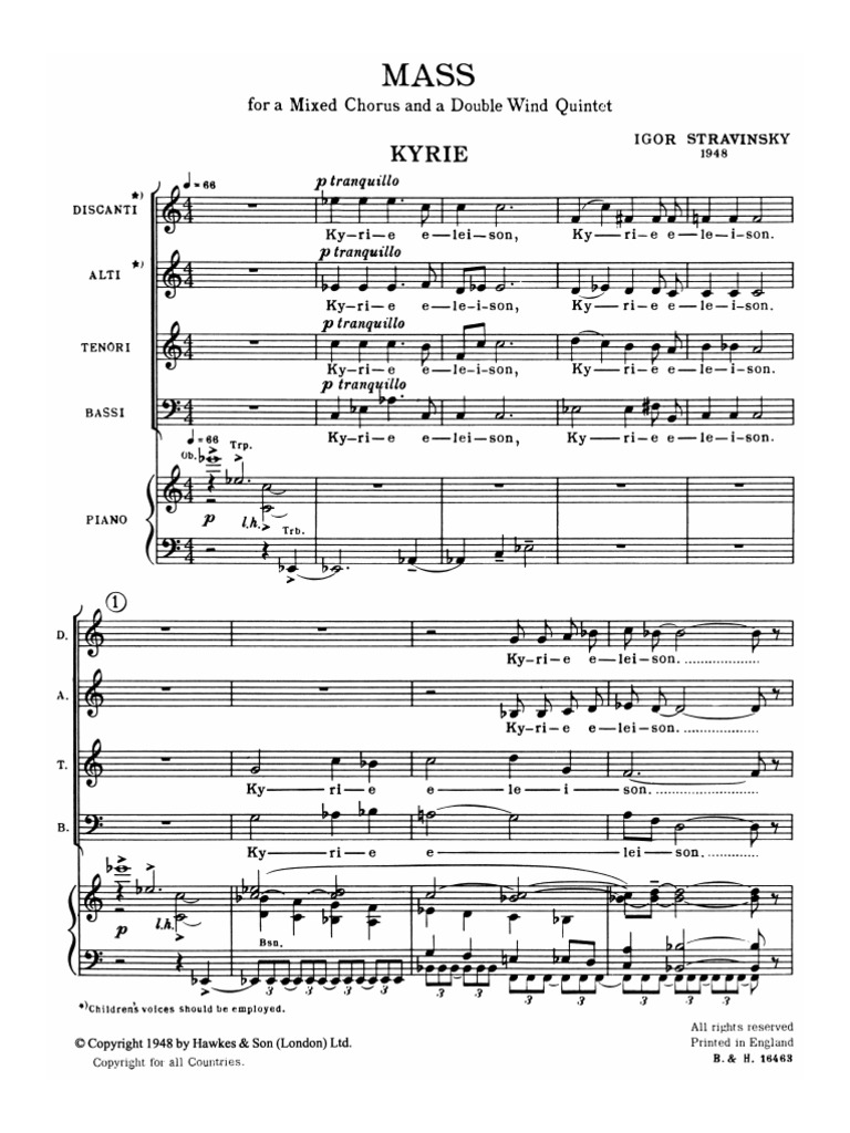 Stravinsky - Mass | PDF