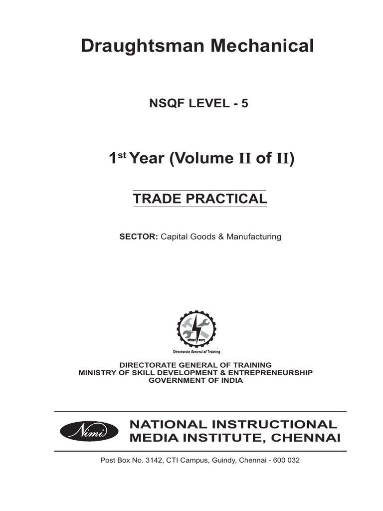 Draughtsman Mechanical 1st Year (Volume II of II) TP | PDF | Screw | Gear