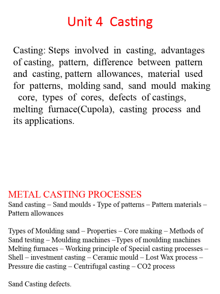 Casting | PDF | Casting | Foundry