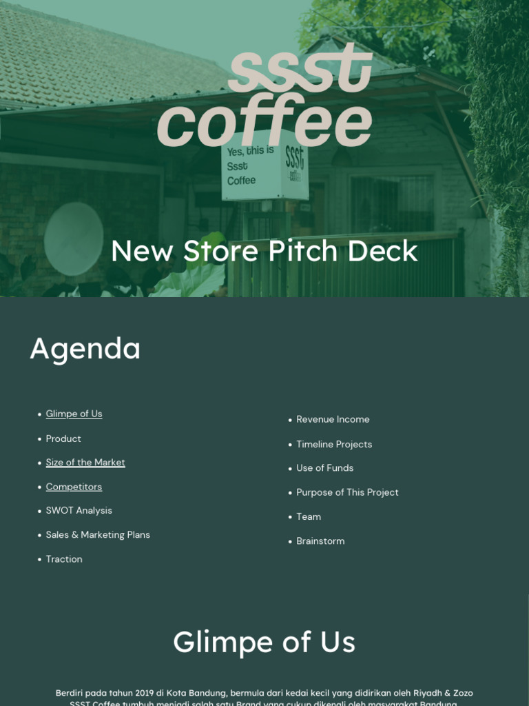 SSST Coffee Pitch Deck | PDF | Business Process | Investing