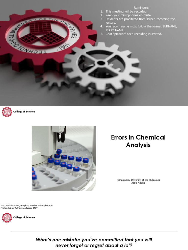 02 Errors in Chemical Analysis | PDF | Accuracy And Precision | Observational Error