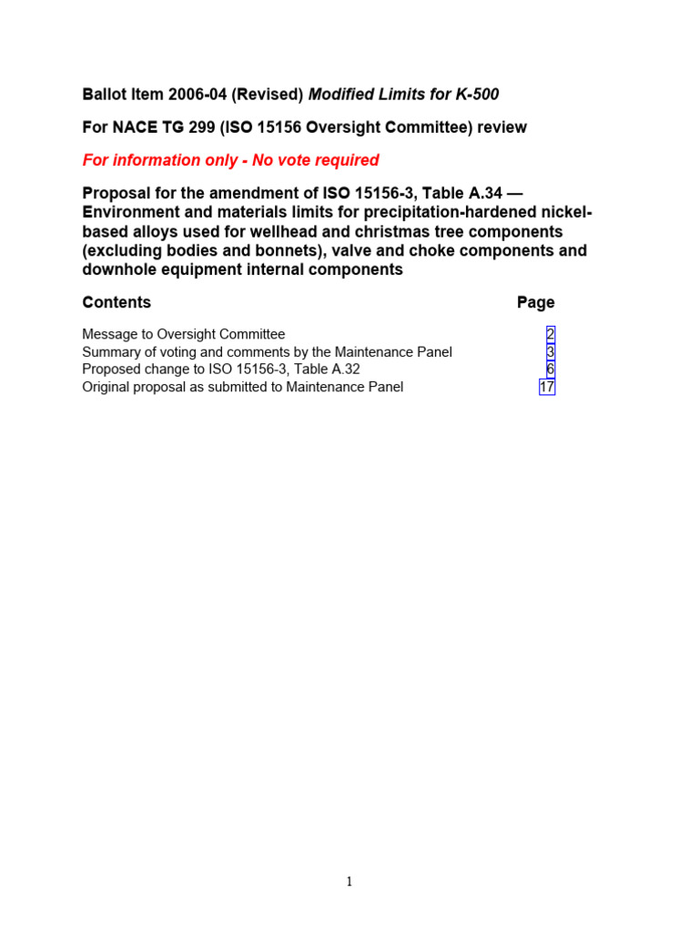 ISO-TC 67 - 1. Proposed Amendment 2006-04 (Revised) - For Information ...
