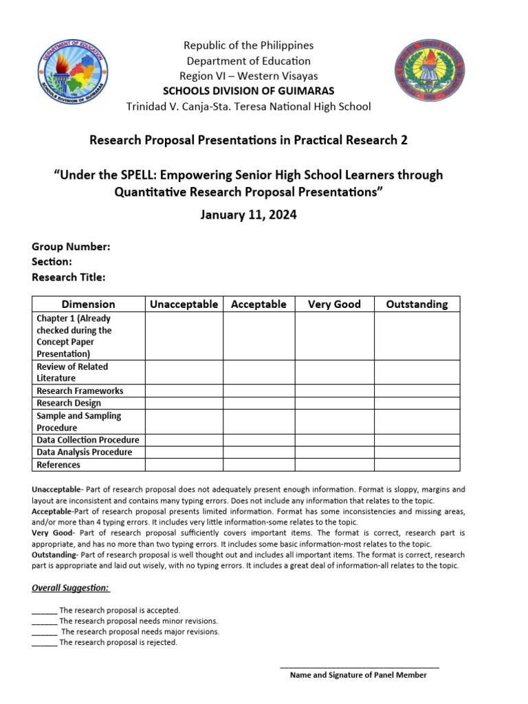 Criteria in Proposal Defense | PDF