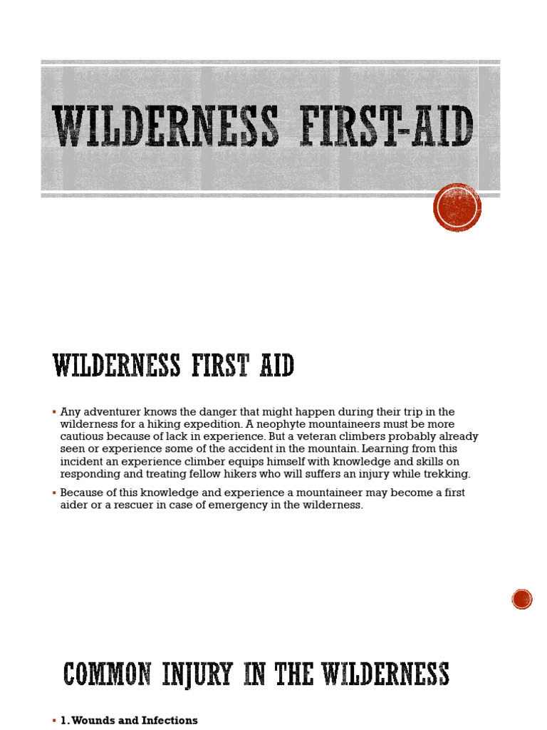 LESSON 10 Wilderness First Aid | PDF | Dehydration | Burn